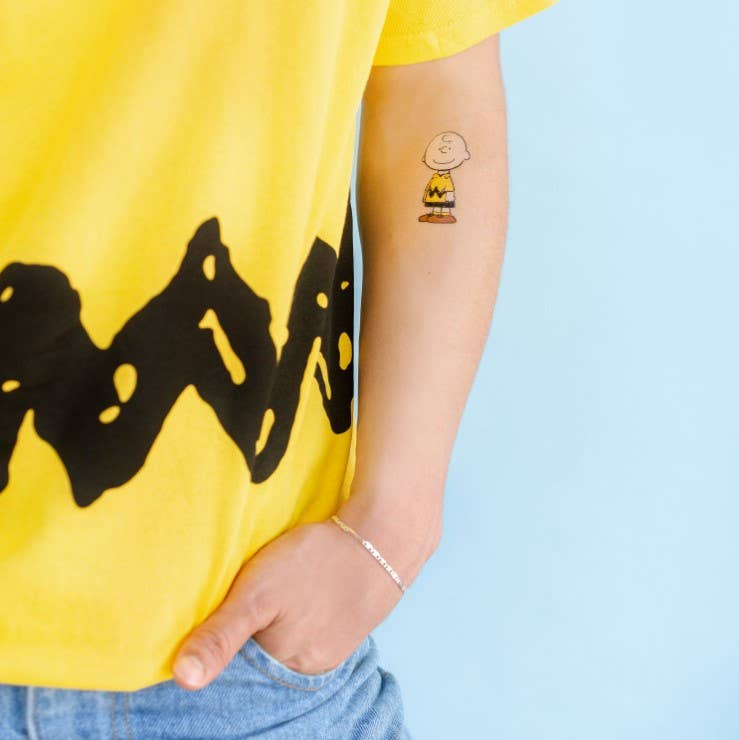 Classic Charlie Brown Tattoo Pair – Wild Cat Gift and Party