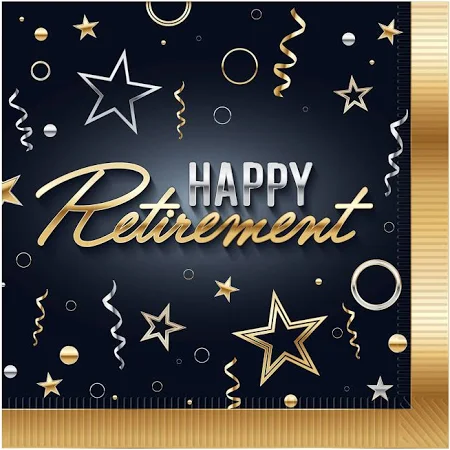Happy Retirement Beverage Napkins – Wild Cat Gift and Party